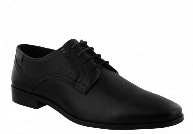 POD Alec Black Plain Lace-Up Leather Shoes - Bigfootshoes